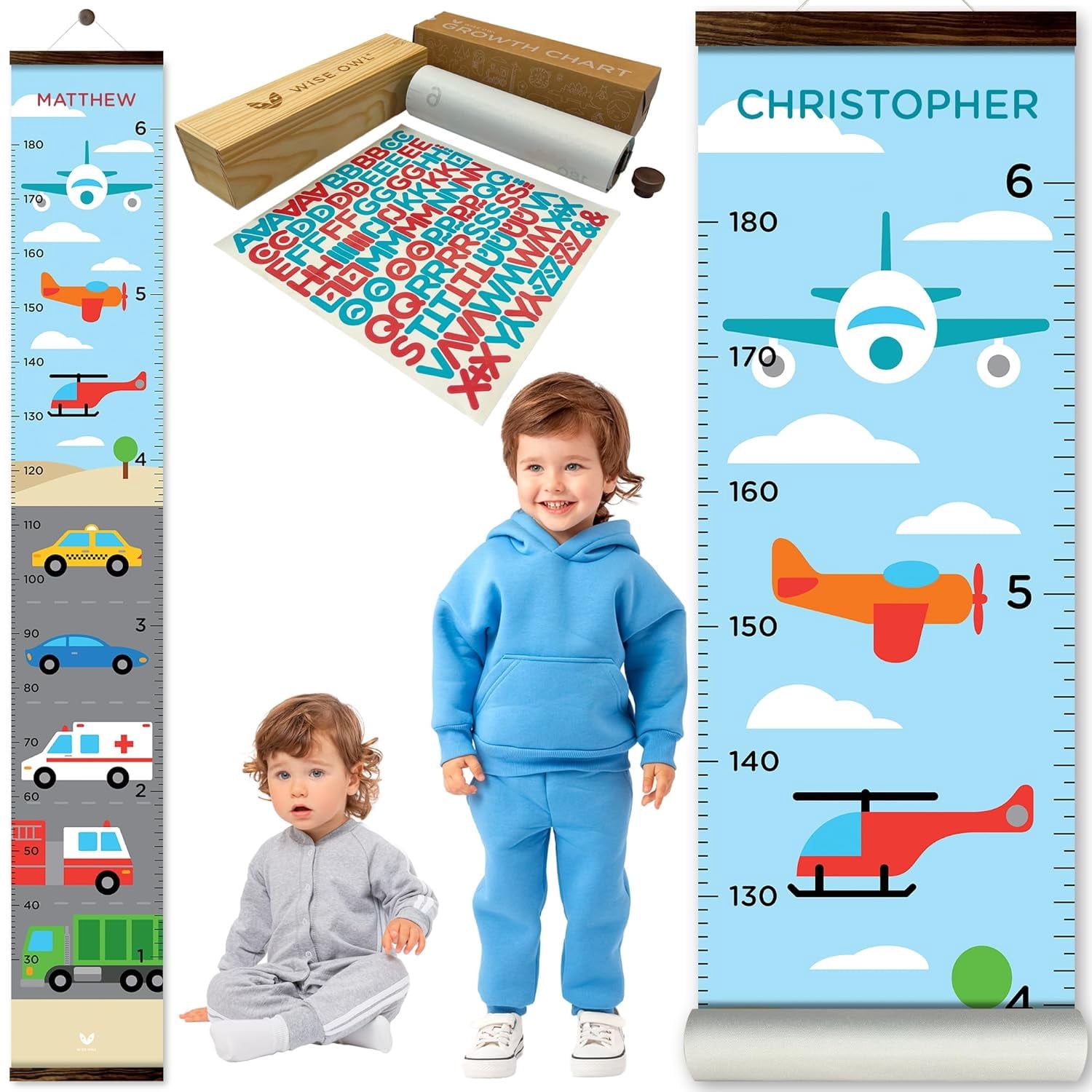 Personalized Growth Chart for Kids - Height Wall Chart for Boys with ...