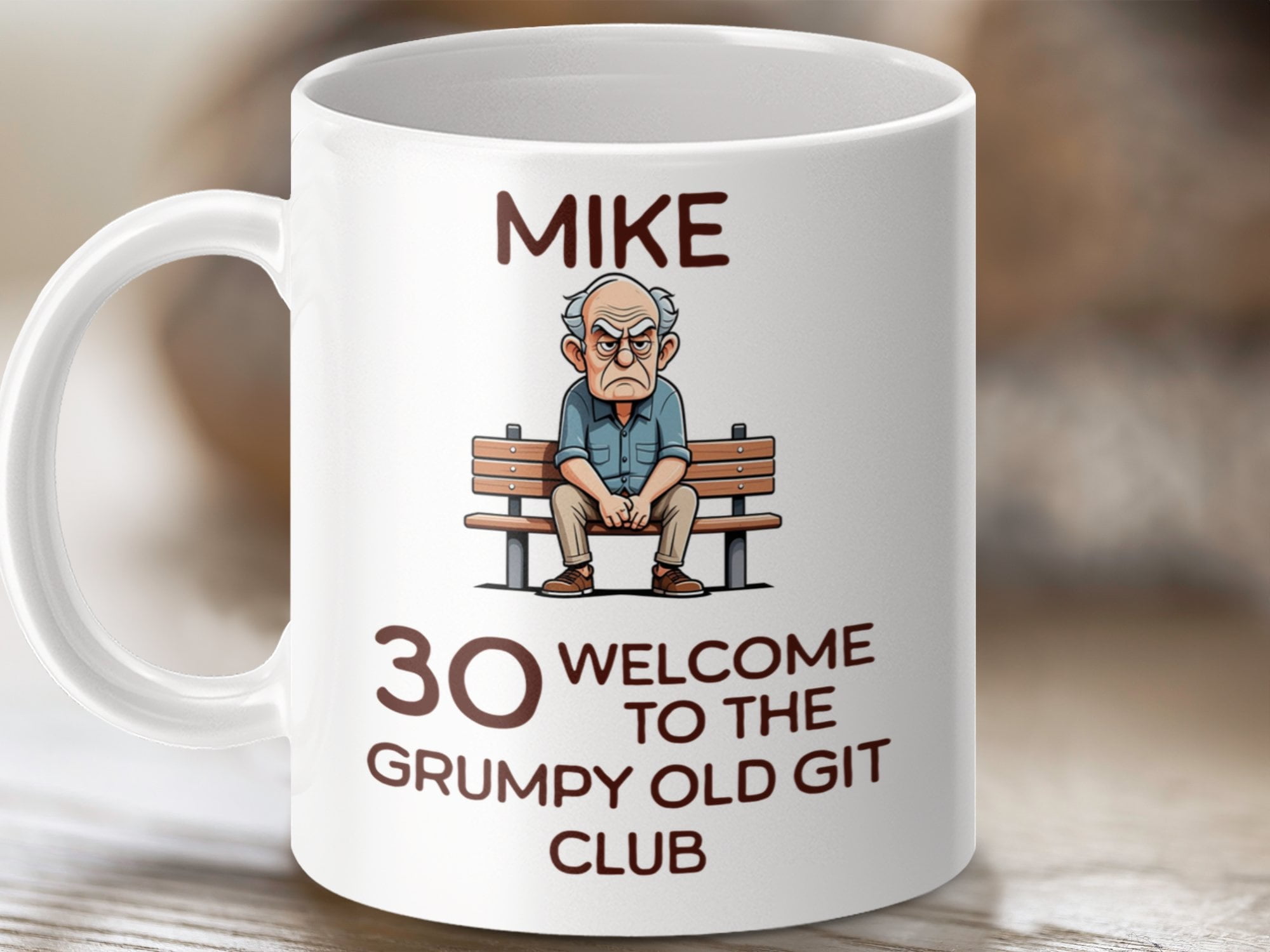 Personalized Grumpy Old Git Club Mug: Funny 30th Birthday Gift ...