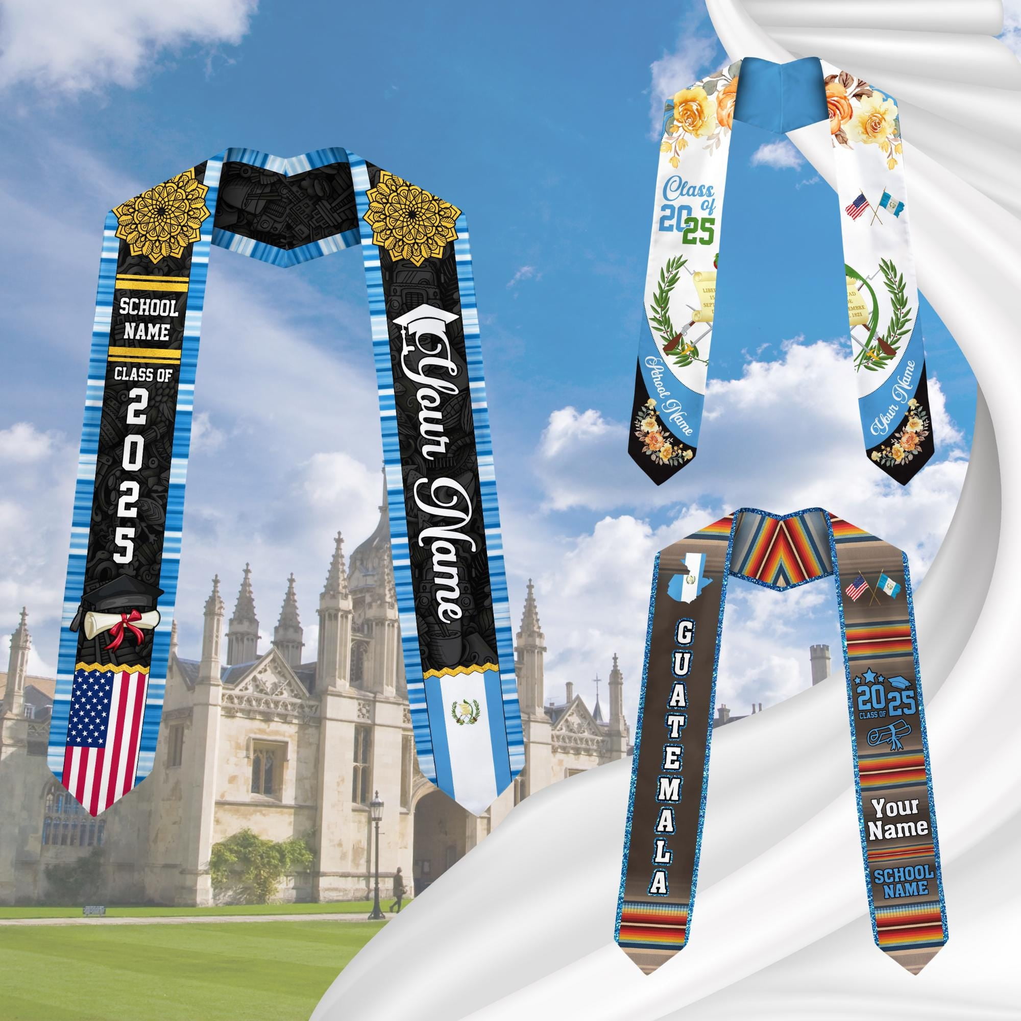 Personalized Guatemalan Graduation Sash 2025, Custom Graduation ...