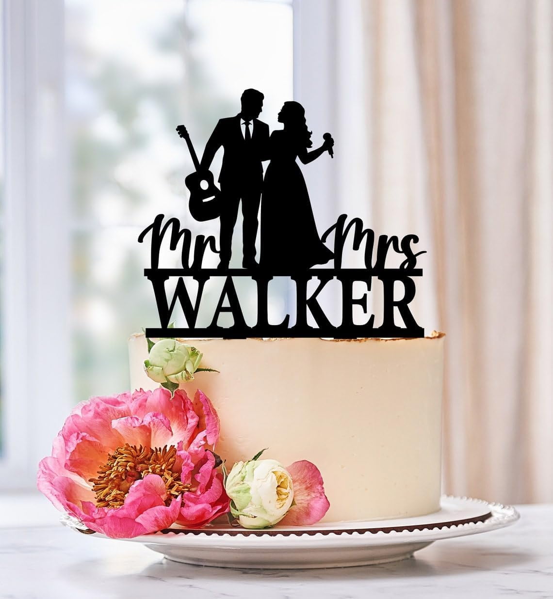 Personalized Guitar player cake topper, Musician wedding topper, Treble ...
