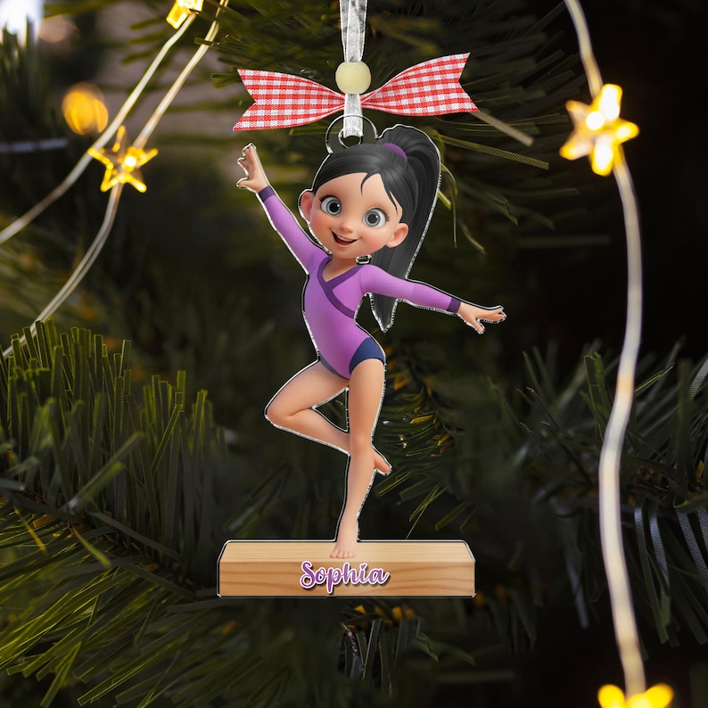 Personalized Gymnastic Girl Ornament – Girl Gymnastics Christmas Decor ...