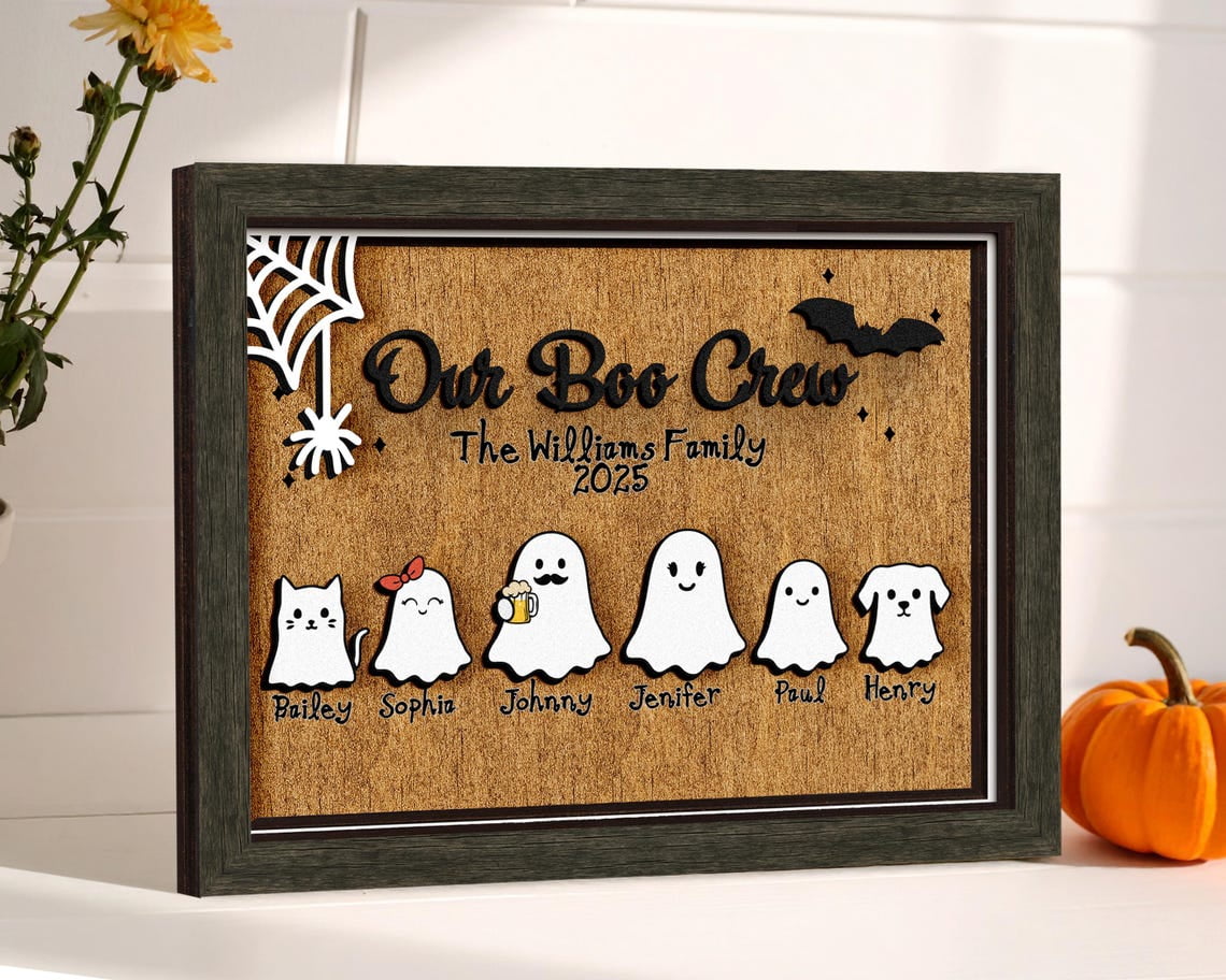 Personalized Halloween Ghost Family Sign – Our Boo Crew Custom Name ...