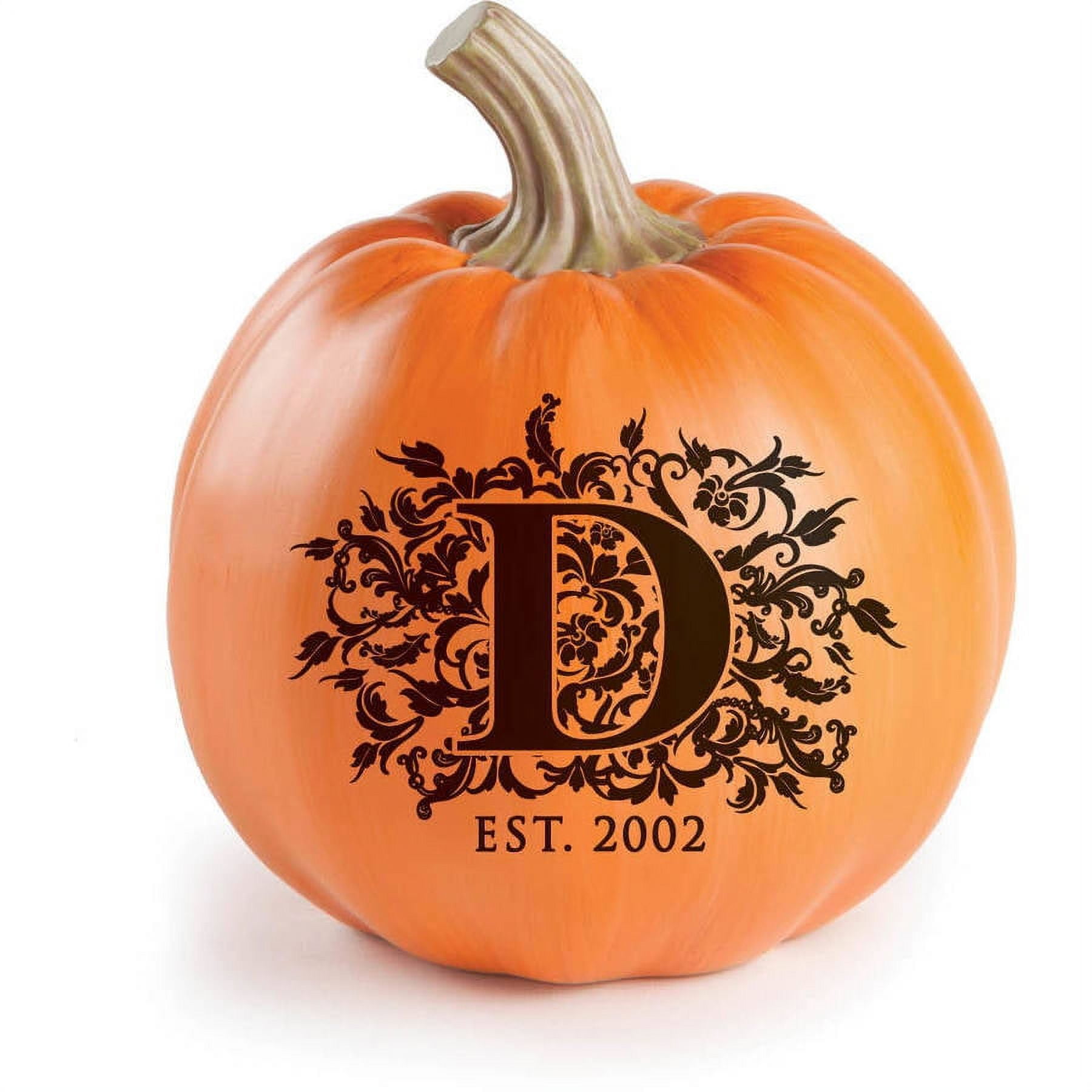 Floral Initial Personalized Halloween Pumpkins Resin Pumpkin - Walmart.com