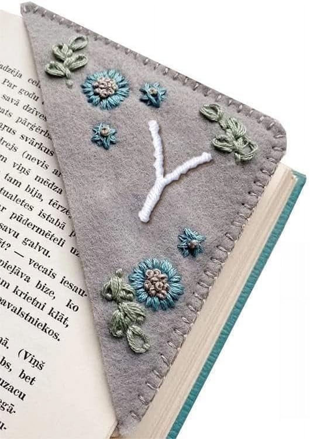 Personalized Hand Embroidered Corner Bookmark,Felt Triangle Page ...
