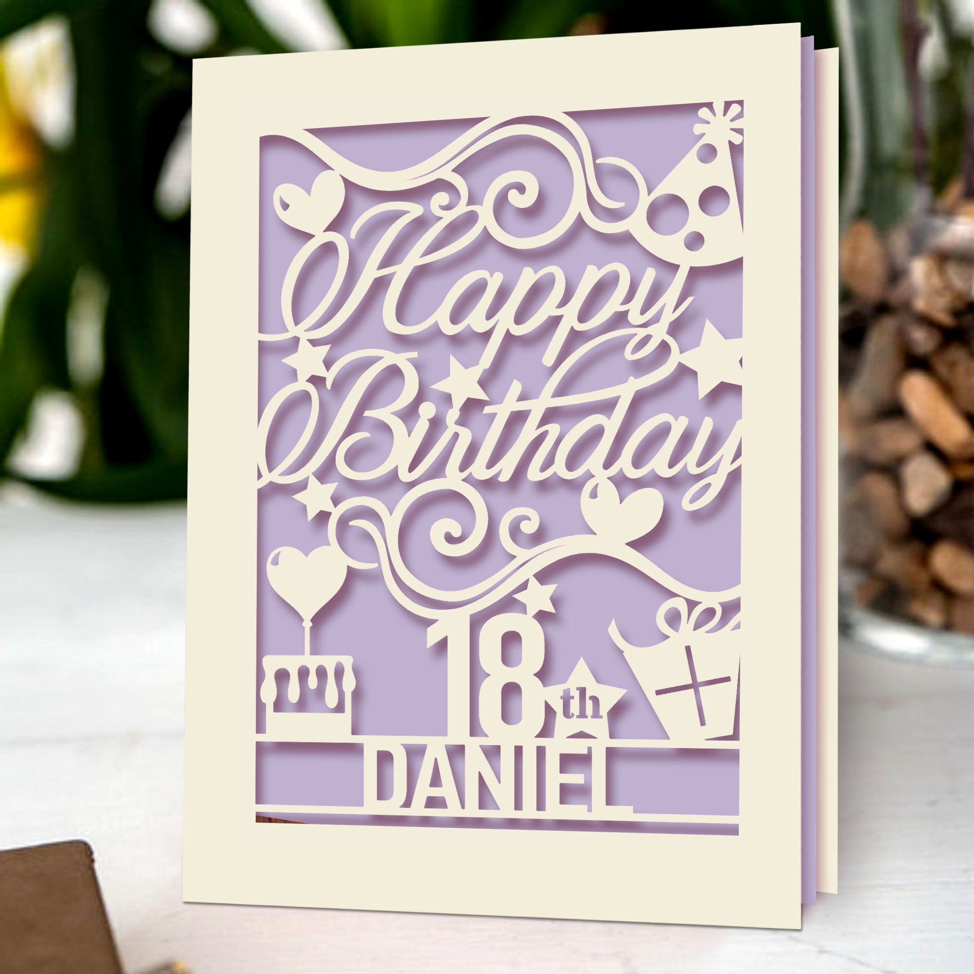 Personalized Handmade Birthday Card, Happy Birthday Papercut Greeting ...