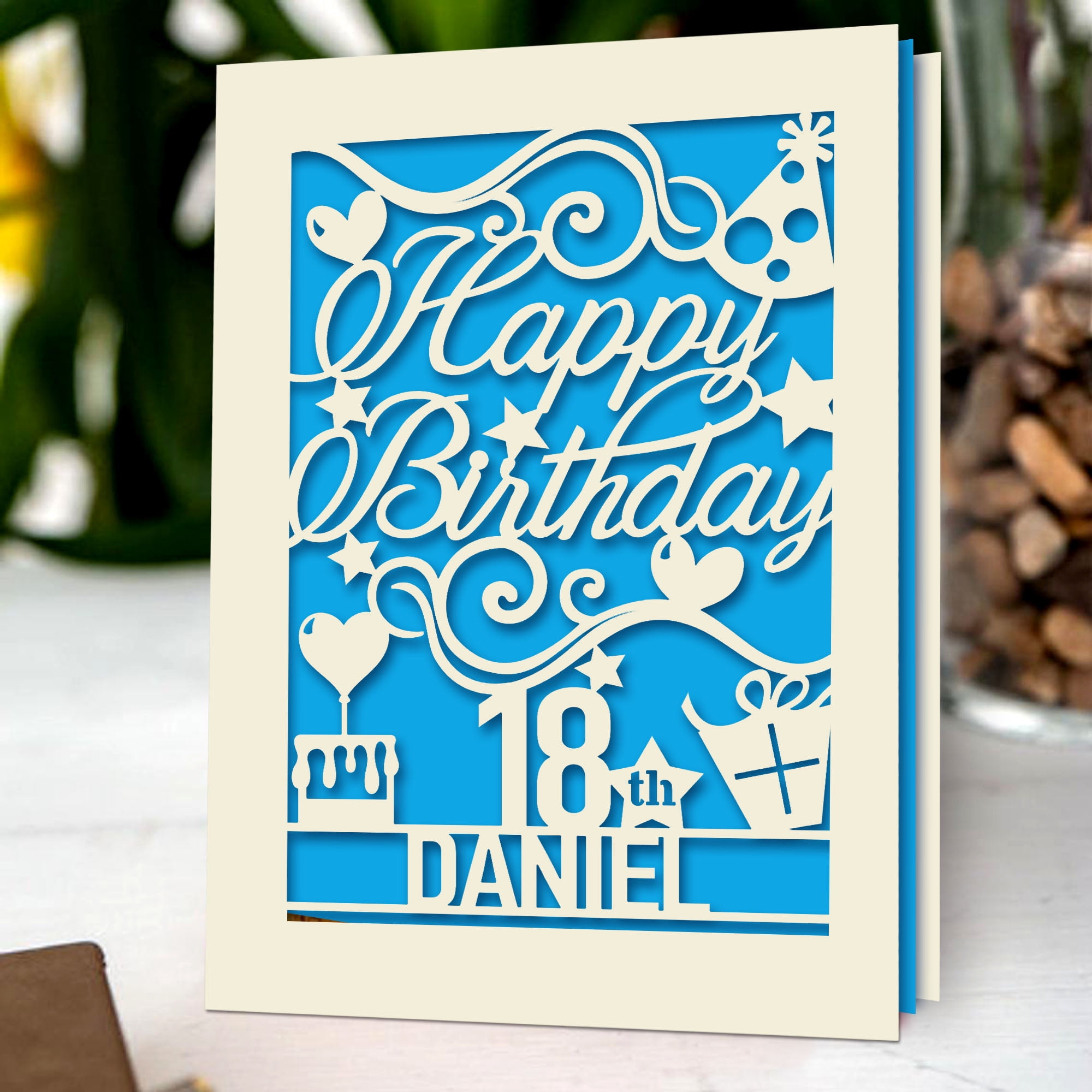 Personalized Handmade Birthday Card, Happy Birthday Papercut Greeting ...