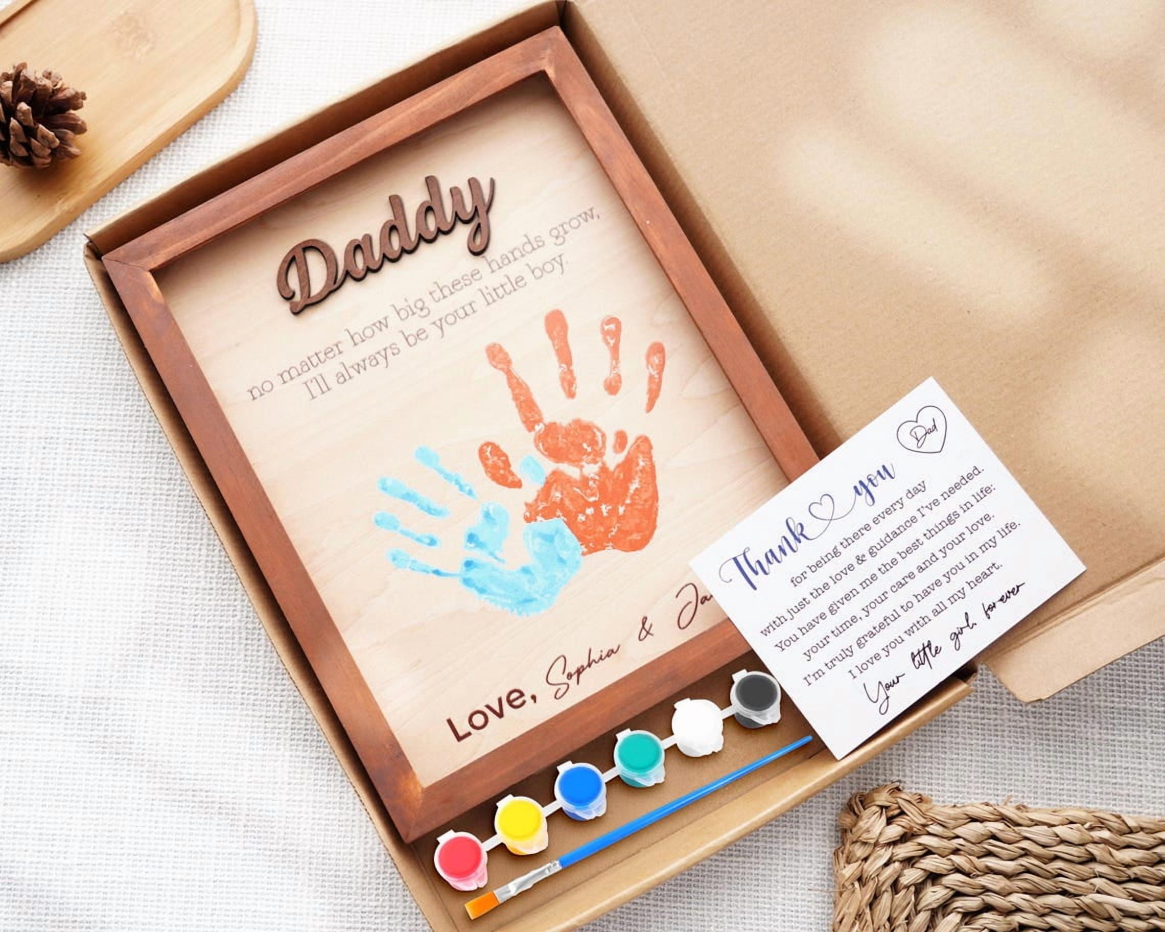 Personalized Handprint Frame for Dad, Best Dad Ever Handprint Sign ...
