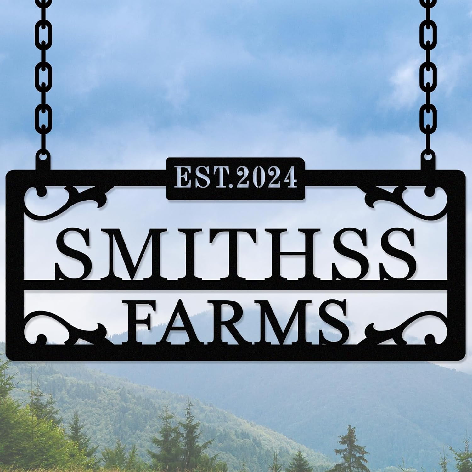 Personalized Hanging Metal Farm Signs, Personalized Outdoor Ranch Sign ...