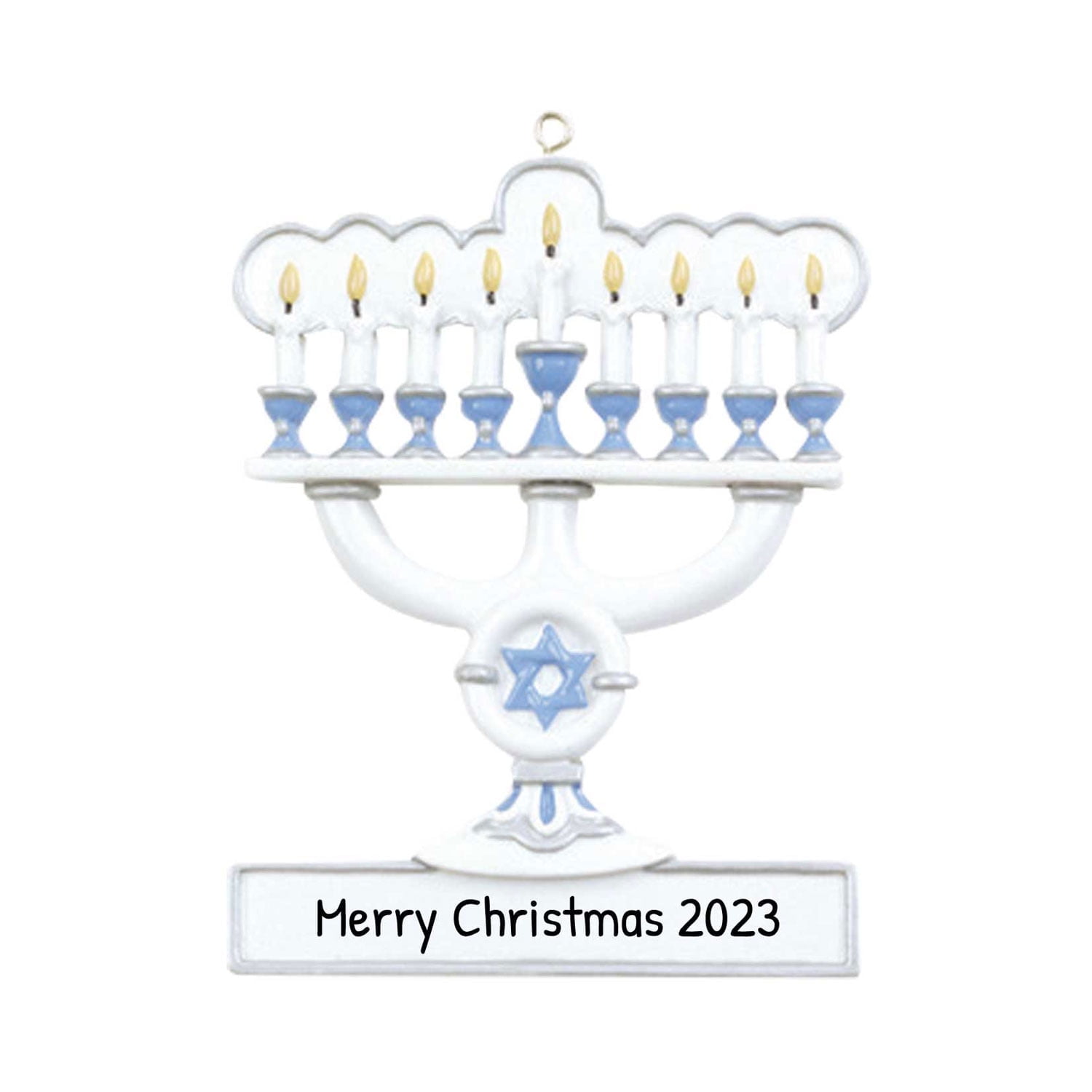 Personalized Hanukkah Tree Ornaments - Menorah Ornament, Jewish ...