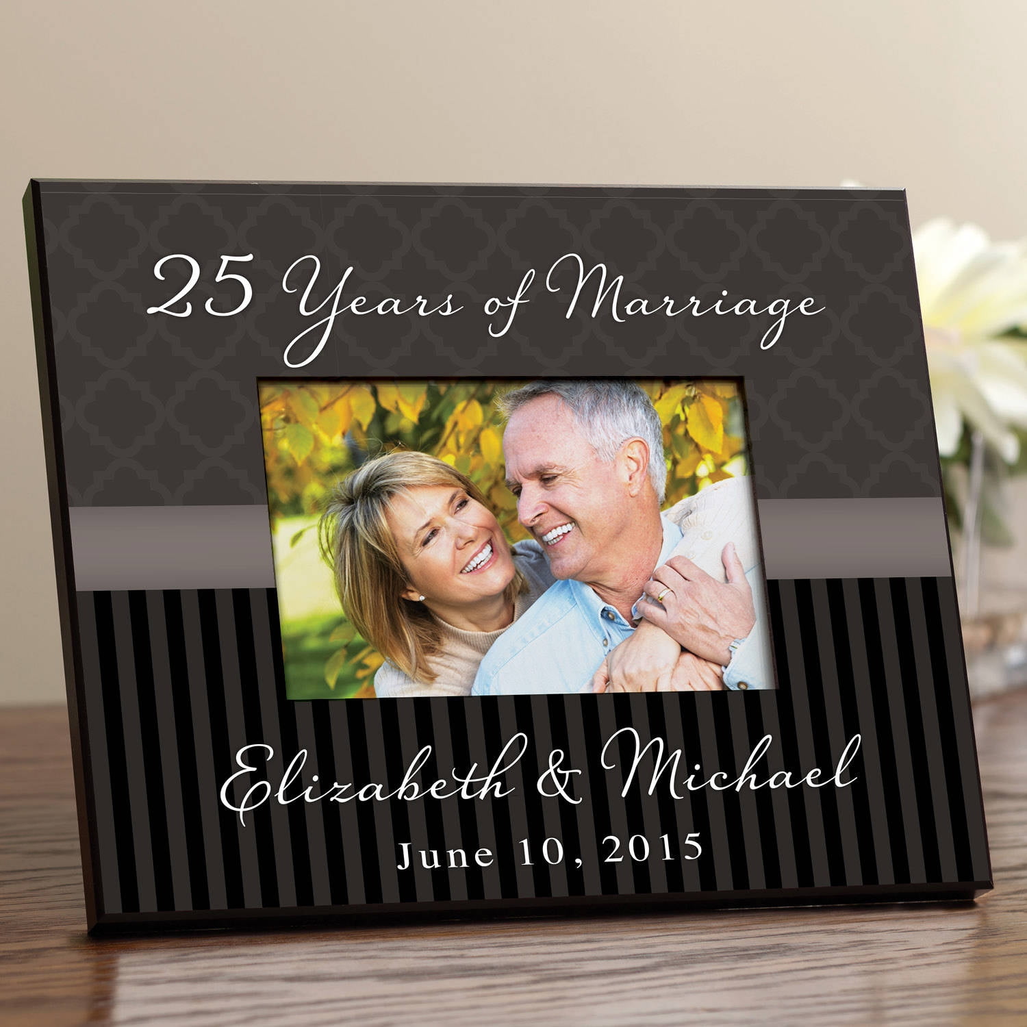 ONLINE Personalized Happy Anniversary Picture Frame Wood Easel Photo ...