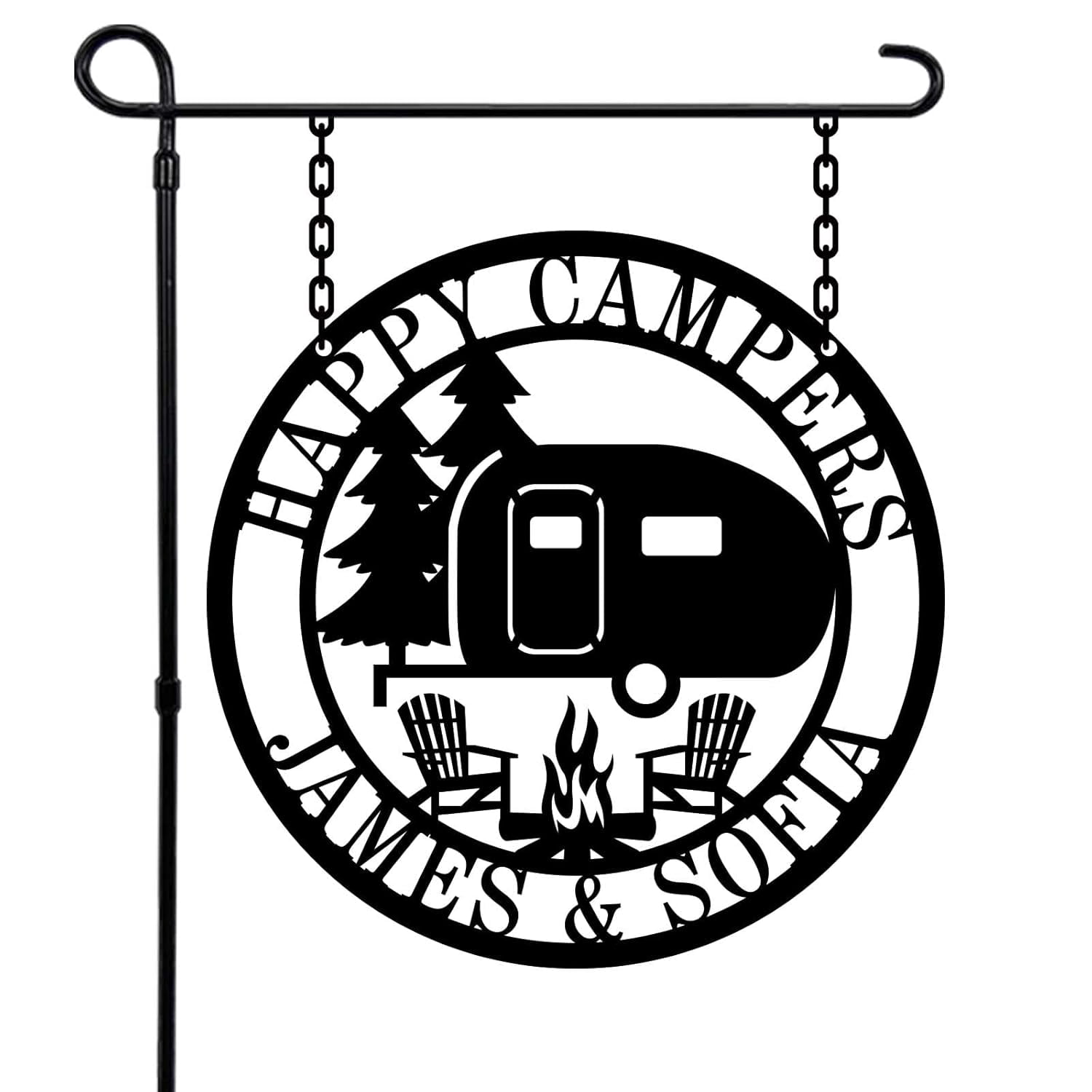 Personalized Happy Camper Metal Sign, Custom Happy Camper Yard Sign ...