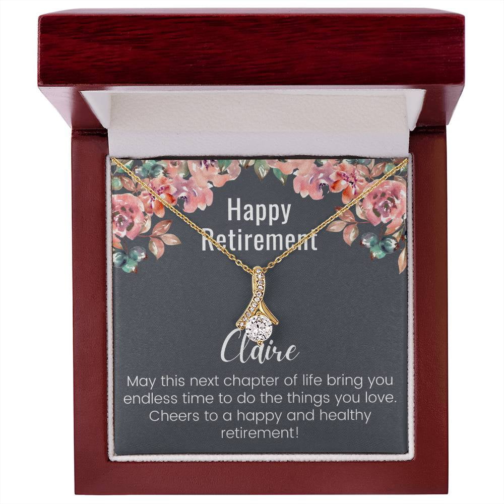 Personalized Happy Retirement Alluring Necklace, Alluring Beauty ...