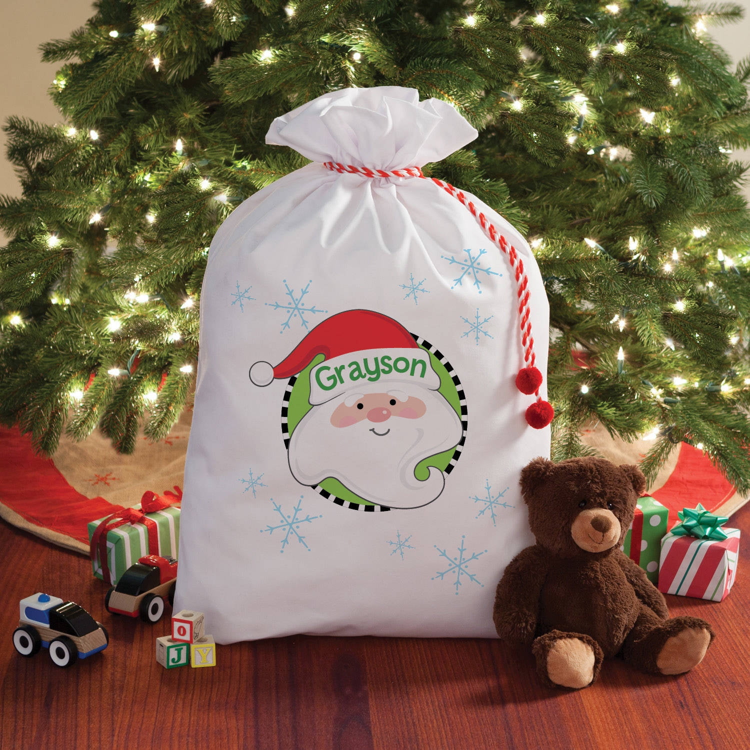 Personalized Happy Santa Santa Sack, 2 Sizes To Choose From - Walmart.com