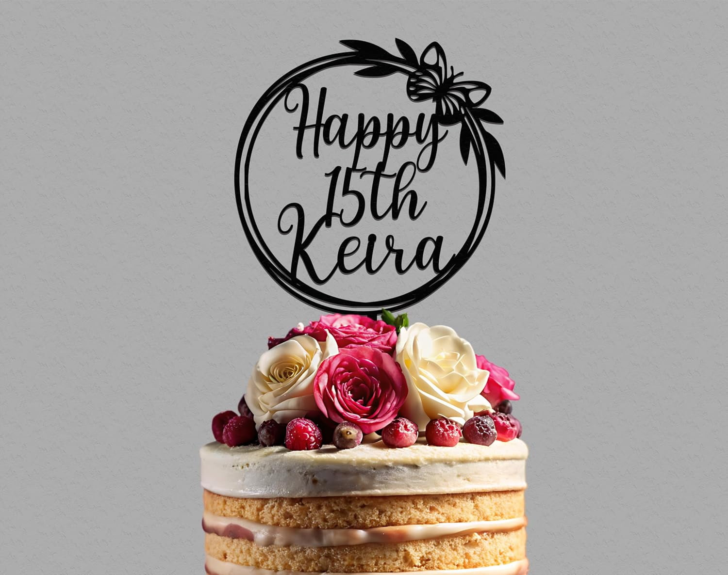 Personalized Happy birthday cake topper, name number topper, Bday ...