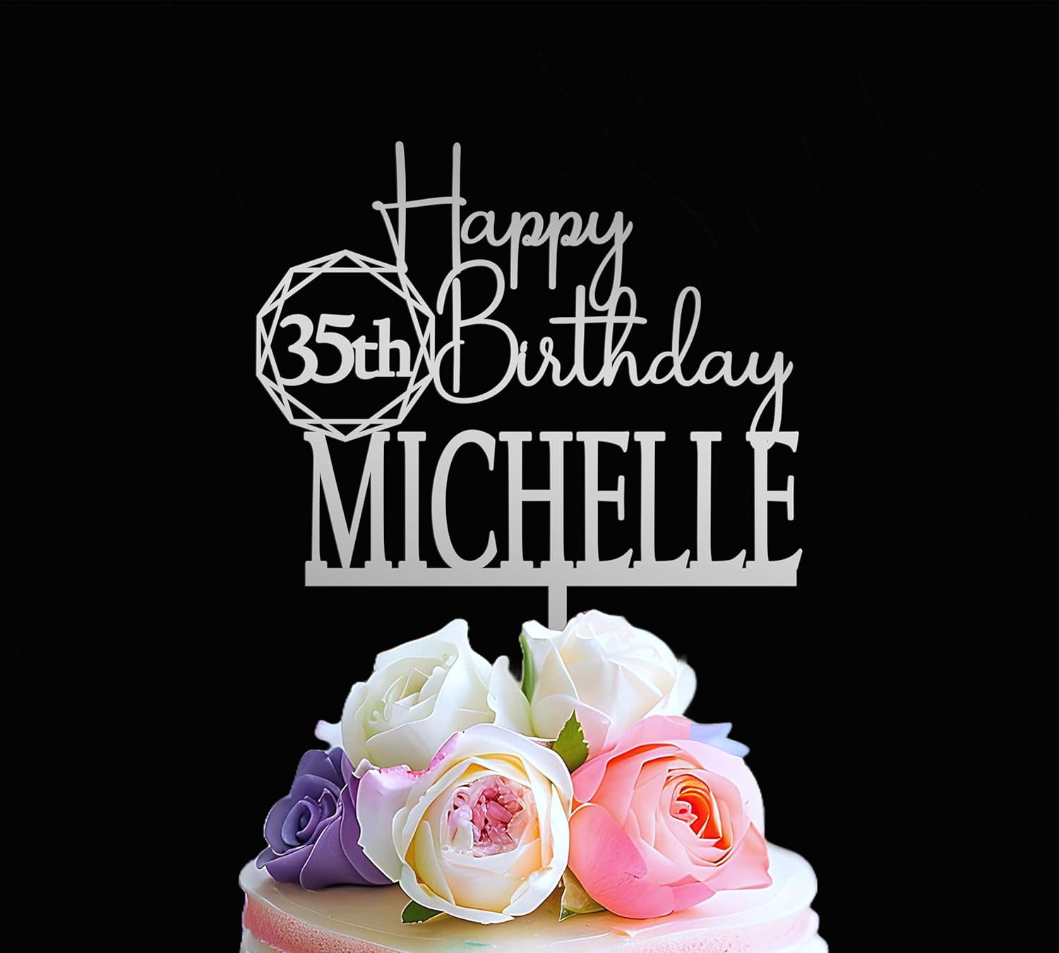 Personalized Happy birthday custom number and name cake topper ...