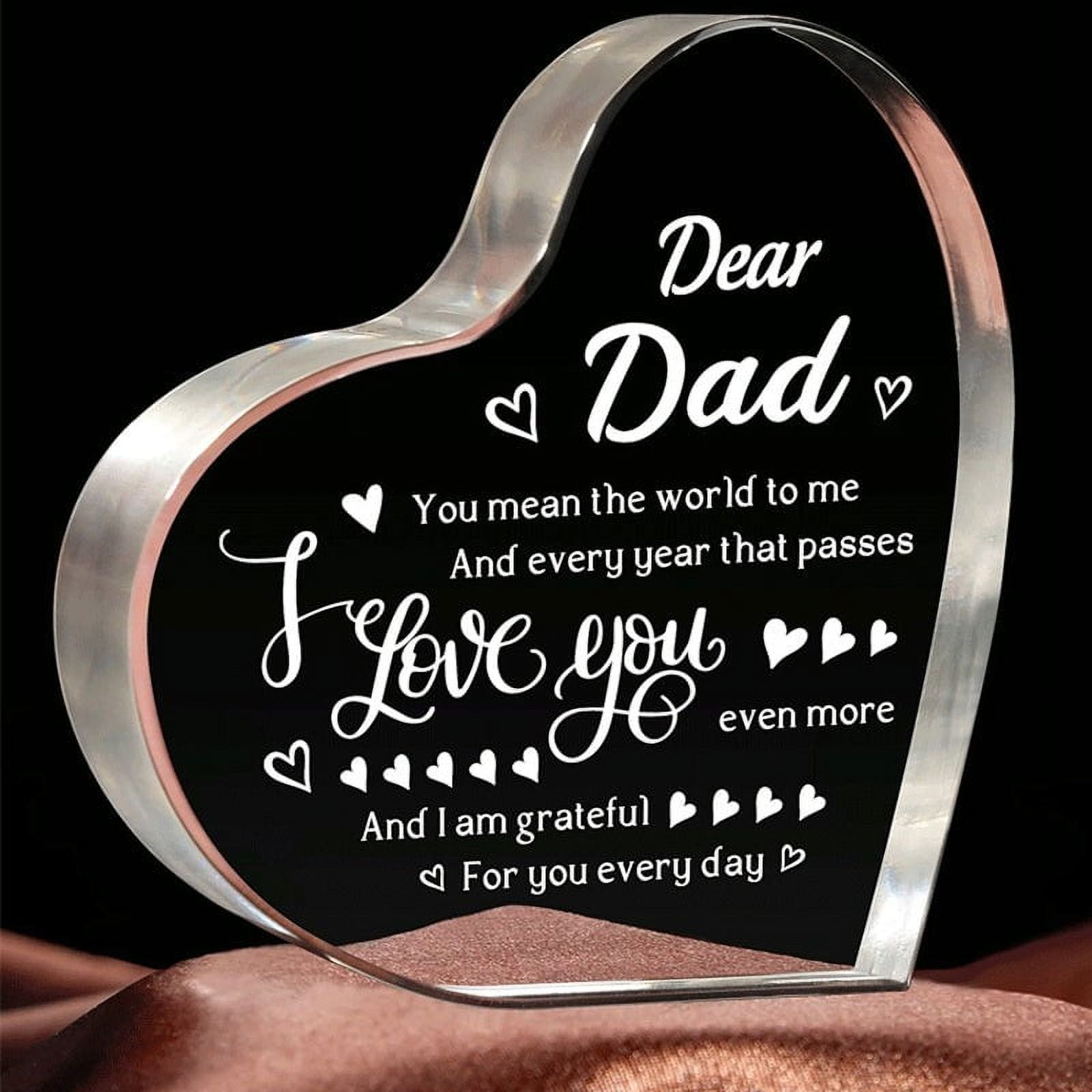 **"Personalized Heart Acrylic Keepsake for Dad - Sunflower Father's Day ...