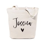 Personalized Heart Name Cotton Canvas Tote Bag - Walmart.com