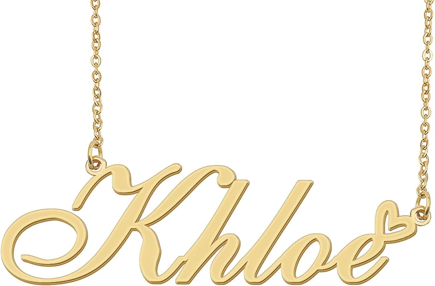 Personalized Heart Name Necklace Gold Custom Any Names Stainless Steel
