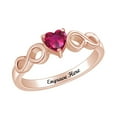 AFFY Personalized Heart Shape Simulated Ruby Infinity Heart Promise ...