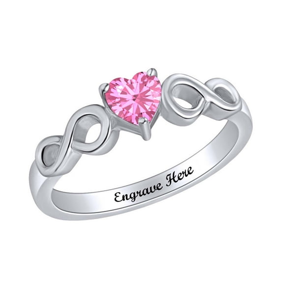 AFFY Personalized Heart Shape Simulated Aquamarine Infinity Heart ...