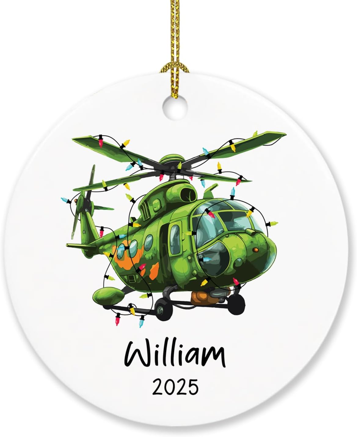 Personalized Helicopter Christmas Ornament 2025, Cute Helicopter Xmas ...