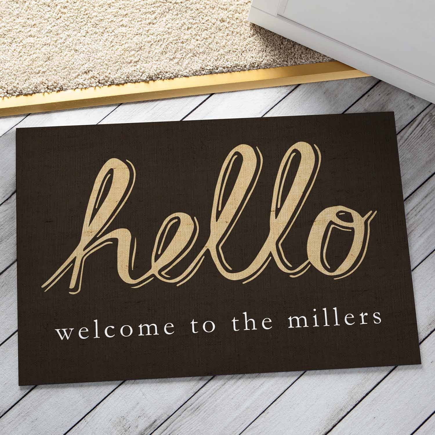 Personalized Hello Doormat, Mocha - Walmart.com