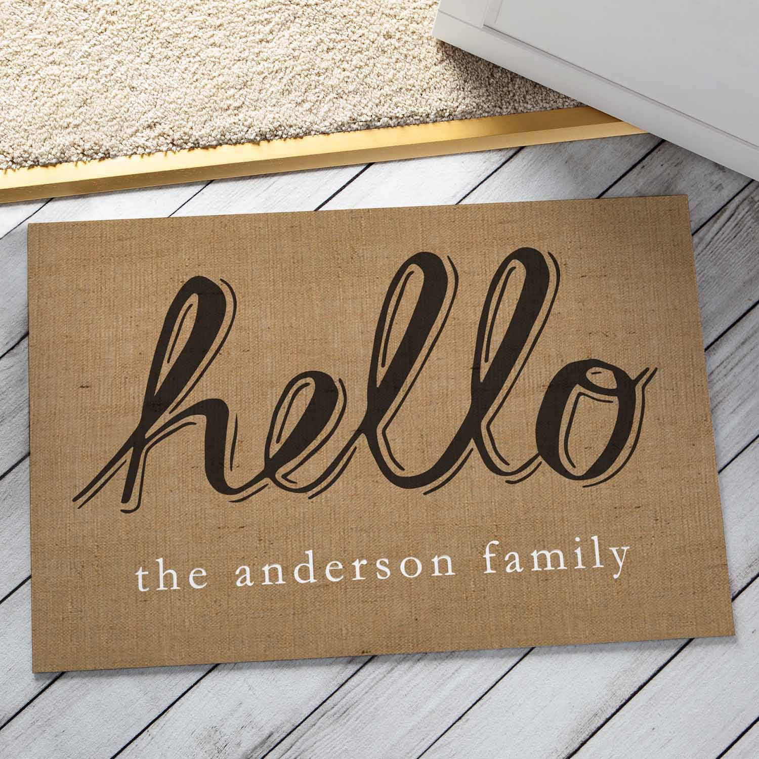 Personalized Hello Doormat, Taupe - Walmart.com