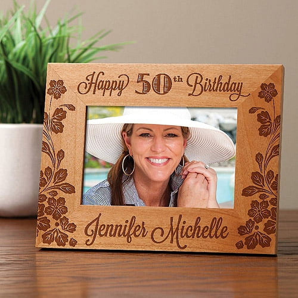 Personalized Her Birthday Frame - Wooden 4x6 Photo Frame - Walmart.com