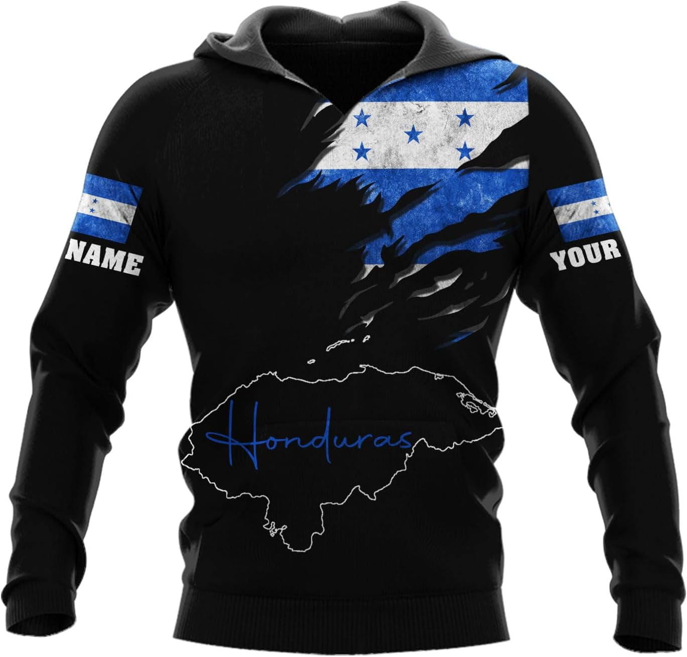 Personalized Honduras APO Hoodie, Honduras Pride Honduras Flag 3D Zip ...