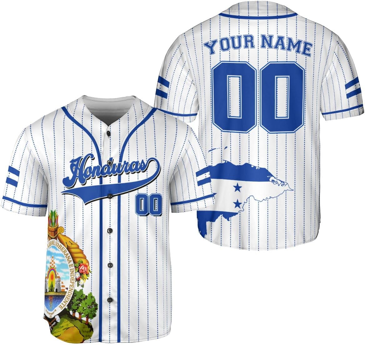 Personalized Honduras Baseball Jersey Shirt, Honduras Jersey for Men ...