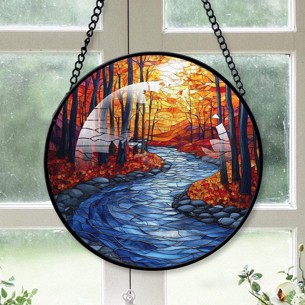 Personalized Horizon Sunset Suncatcher Stained Glass, Horizon Sunset ...