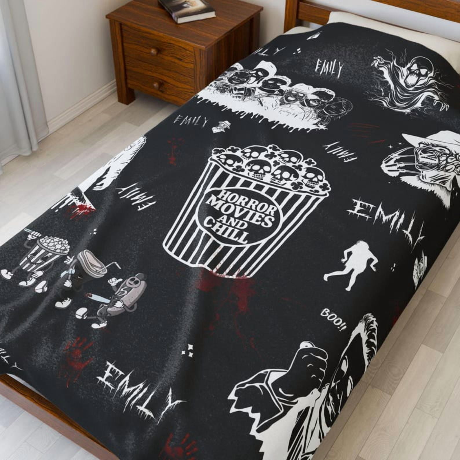 Personalized Horror Movie Night Blanket, Personalized Scary Movie ...