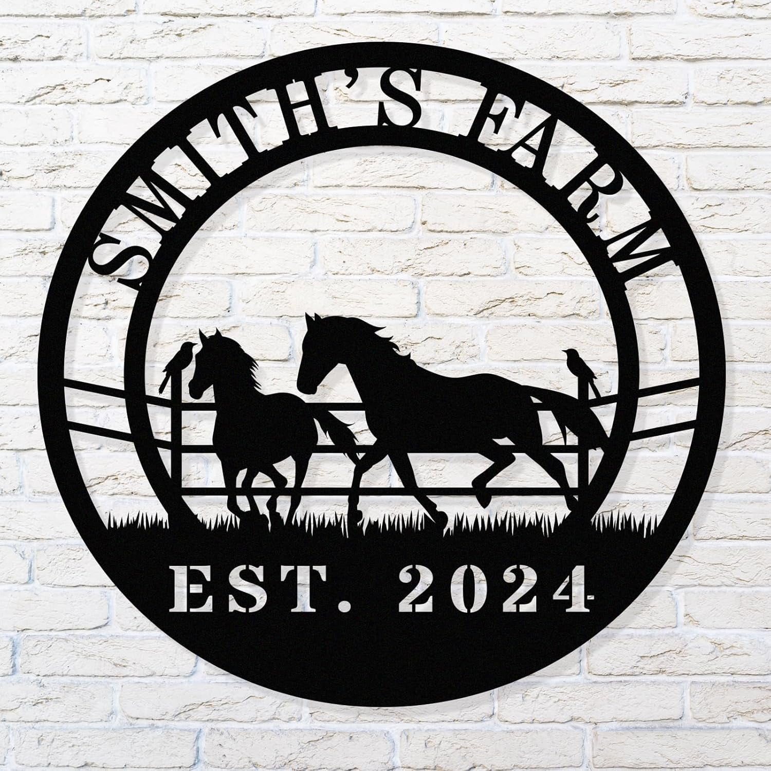 Personalized Horse Ranch Sign, Custom Metal Farm Sign, Personalized ...