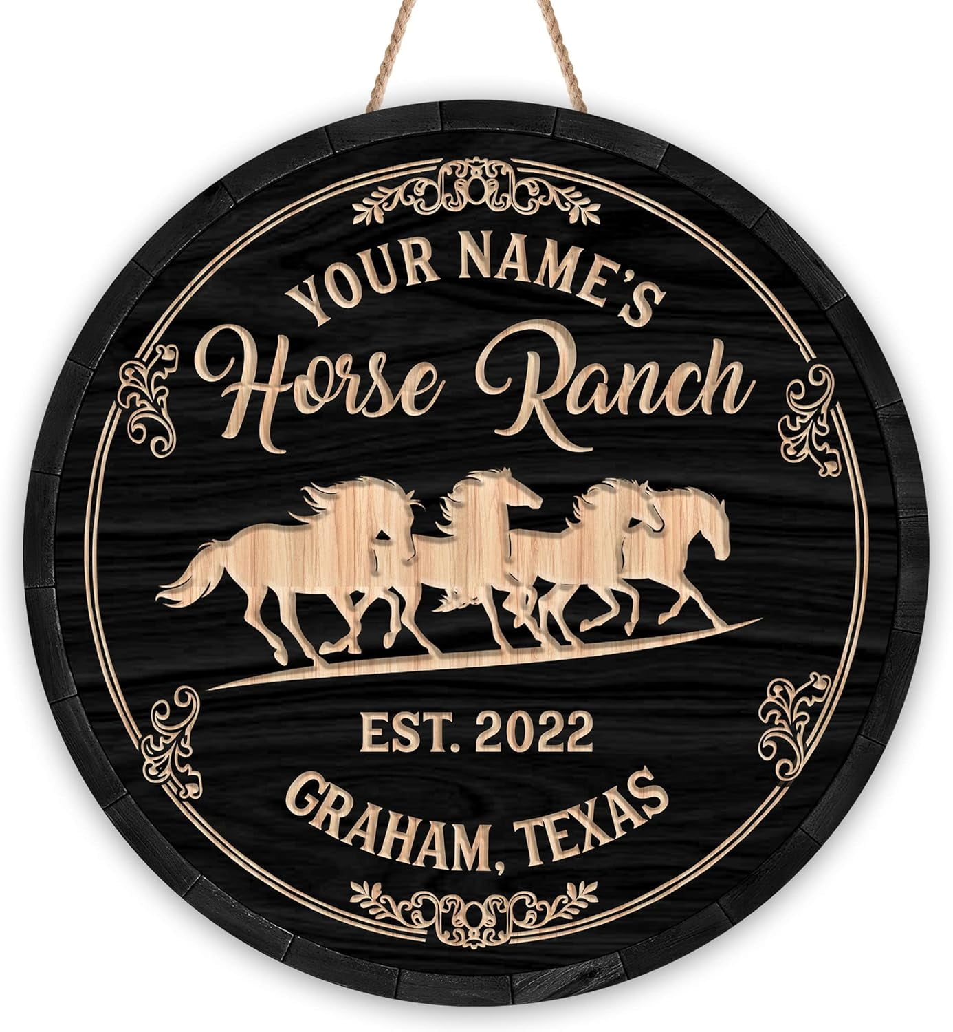 Personalized Horse Ranch Wood Sign Wall Plaque, Farmer Sign, Rustic ...