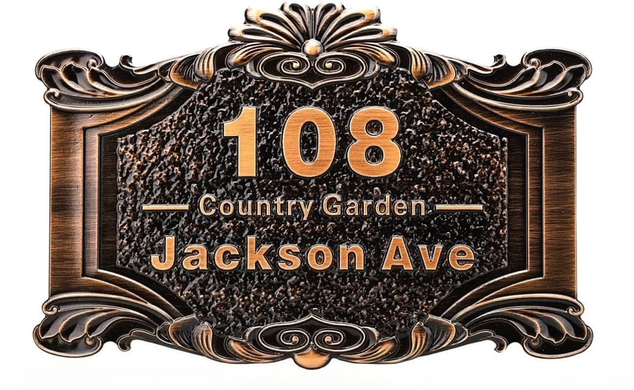 Personalized House Address Plaque 12" Cast Numbers for Outside Custom ...