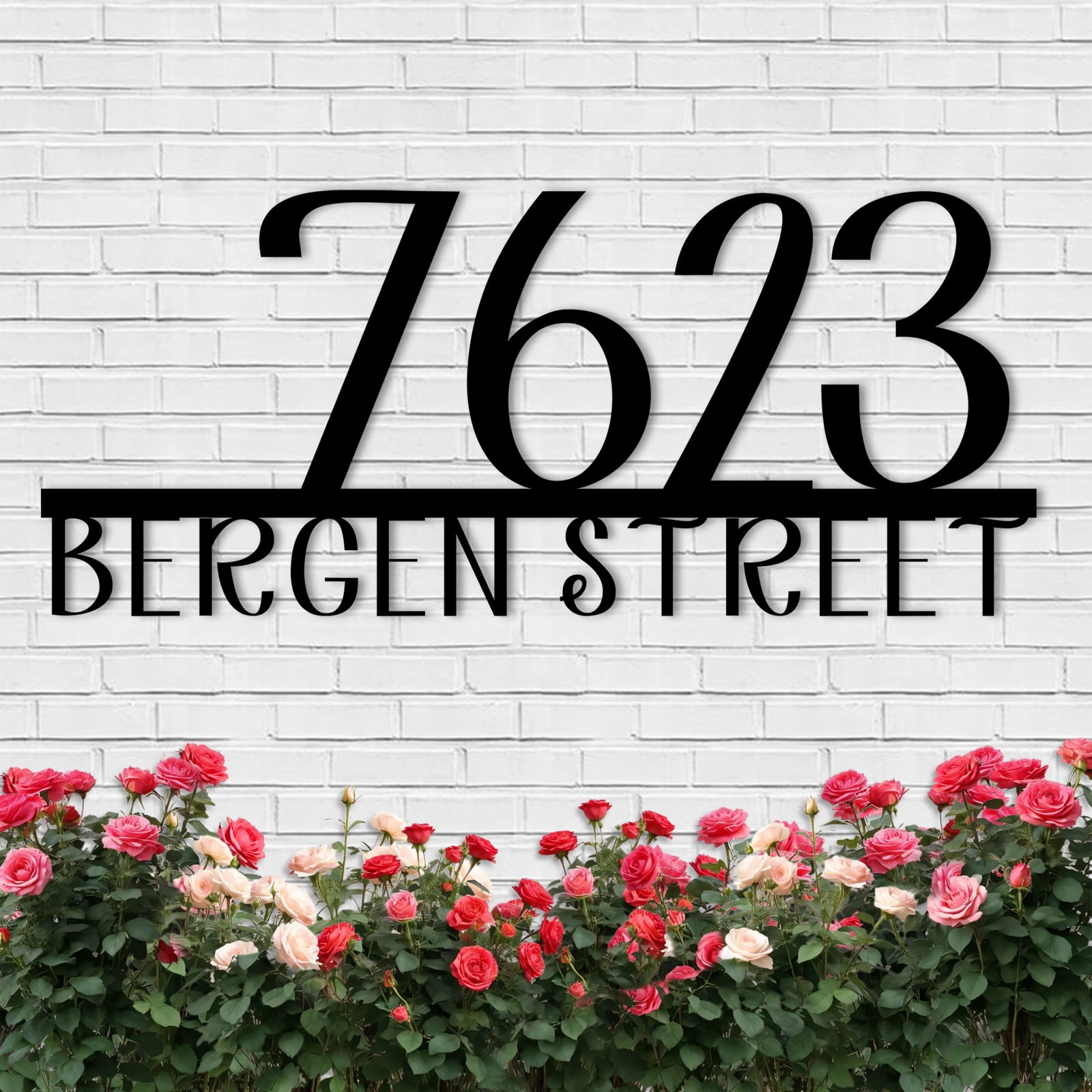 Personalized House Number Metal Sign | Outdoor Metal Address Sign ...