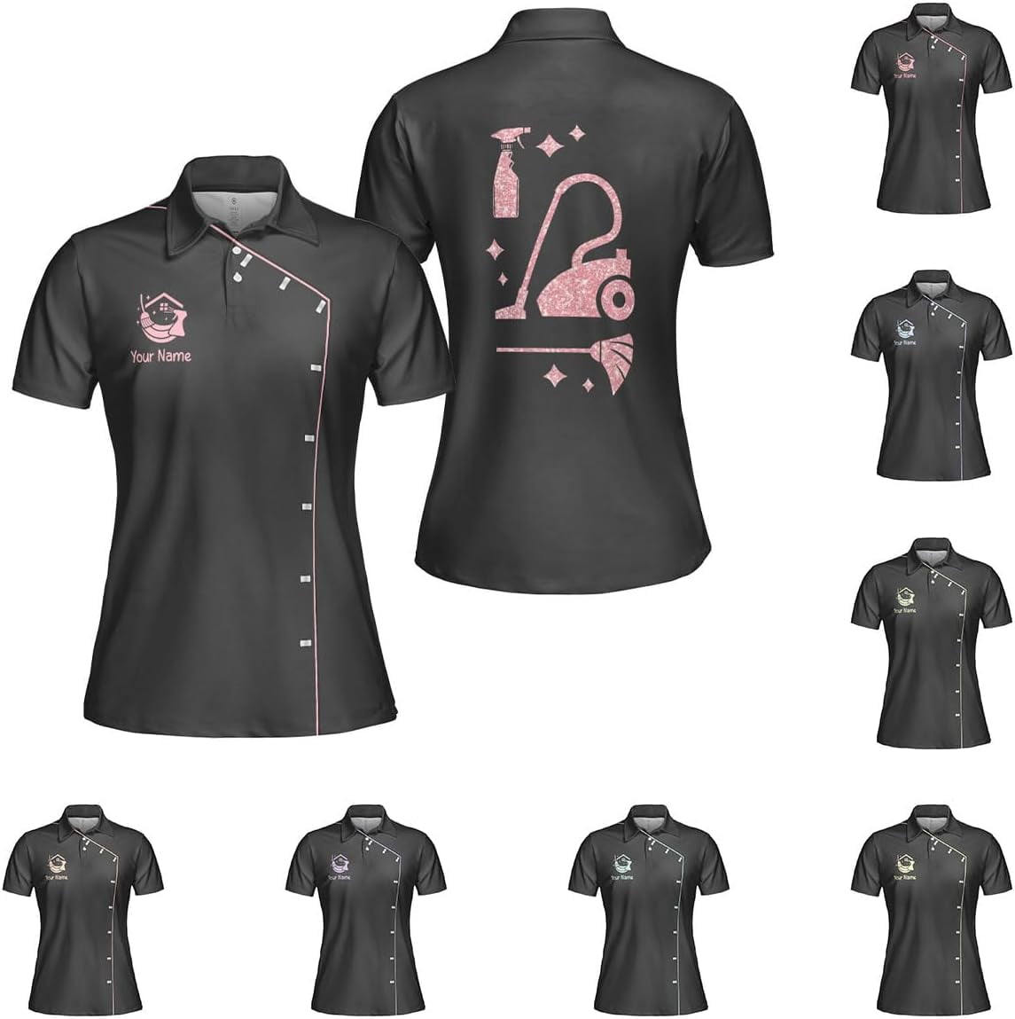 Personalized Housekeeping Polo Shirts 3D Print Cleaning Service ...