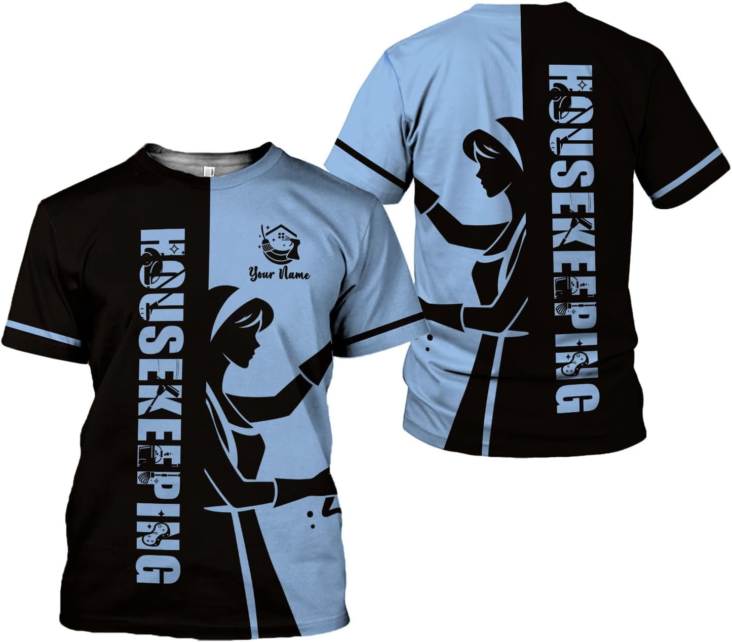 Personalized Housekeeping Shirts, Custom Cleaning Uniforms for Women 3D ...