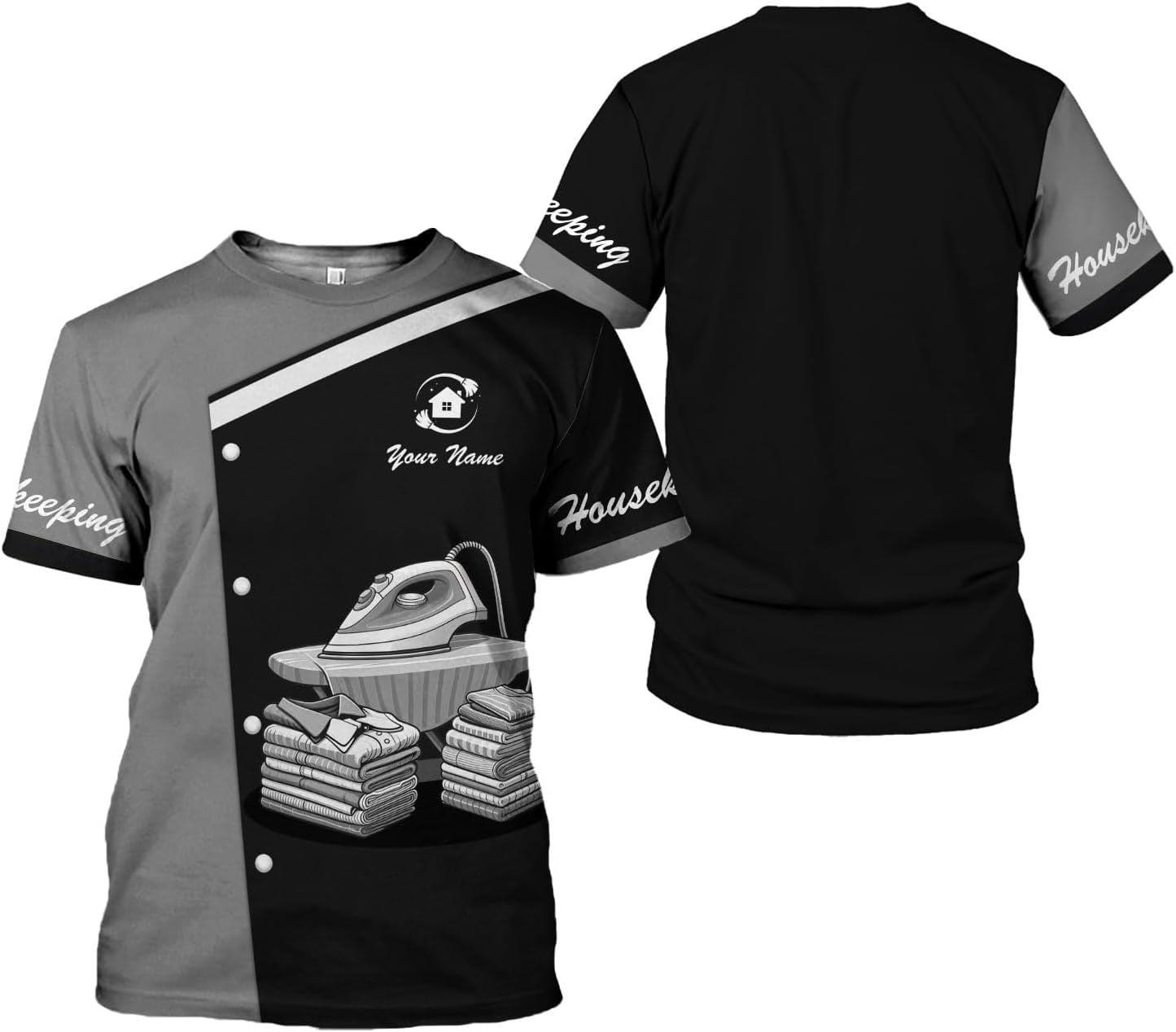 Personalized Housekeeping Shirts, Custom Cleaning Uniforms for Women 3D ...