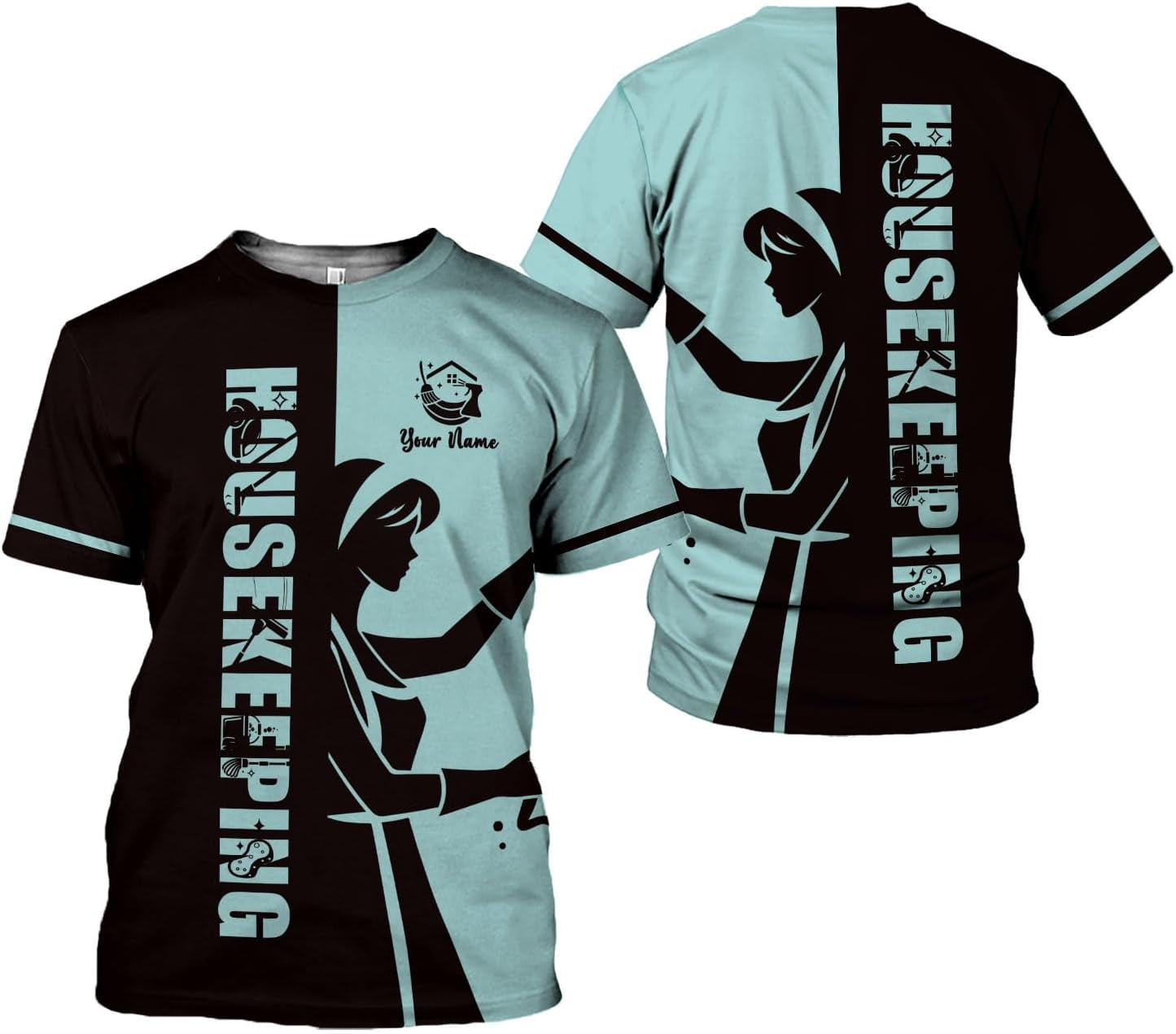 Personalized Housekeeping Shirts, Custom Cleaning Uniforms for Women 3D ...