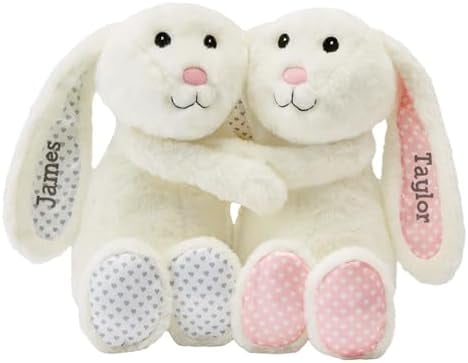 Personalized Hugging Plush Bunnies - Valentines Day - for Couples - for ...