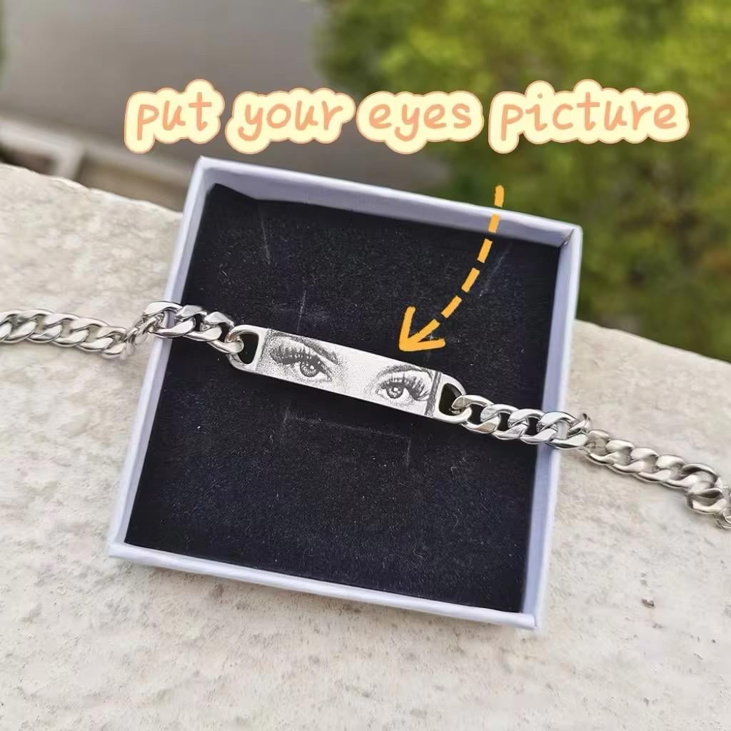 Personalized Human Eye Bracelet DIY Laser Engraved Stainless Steel ...