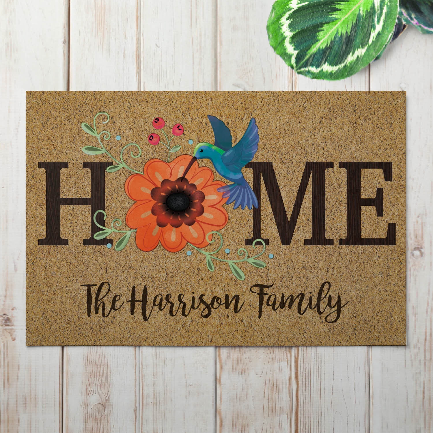 Personalized Hummingbird Home Indoor / Outdoor Doormat - Walmart.com