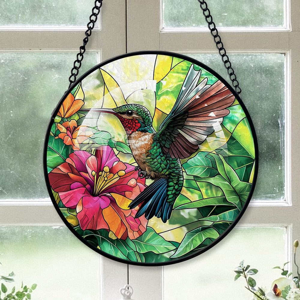 Personalized Hummingbird Suncatcher Stained Glass Suncatchers ...