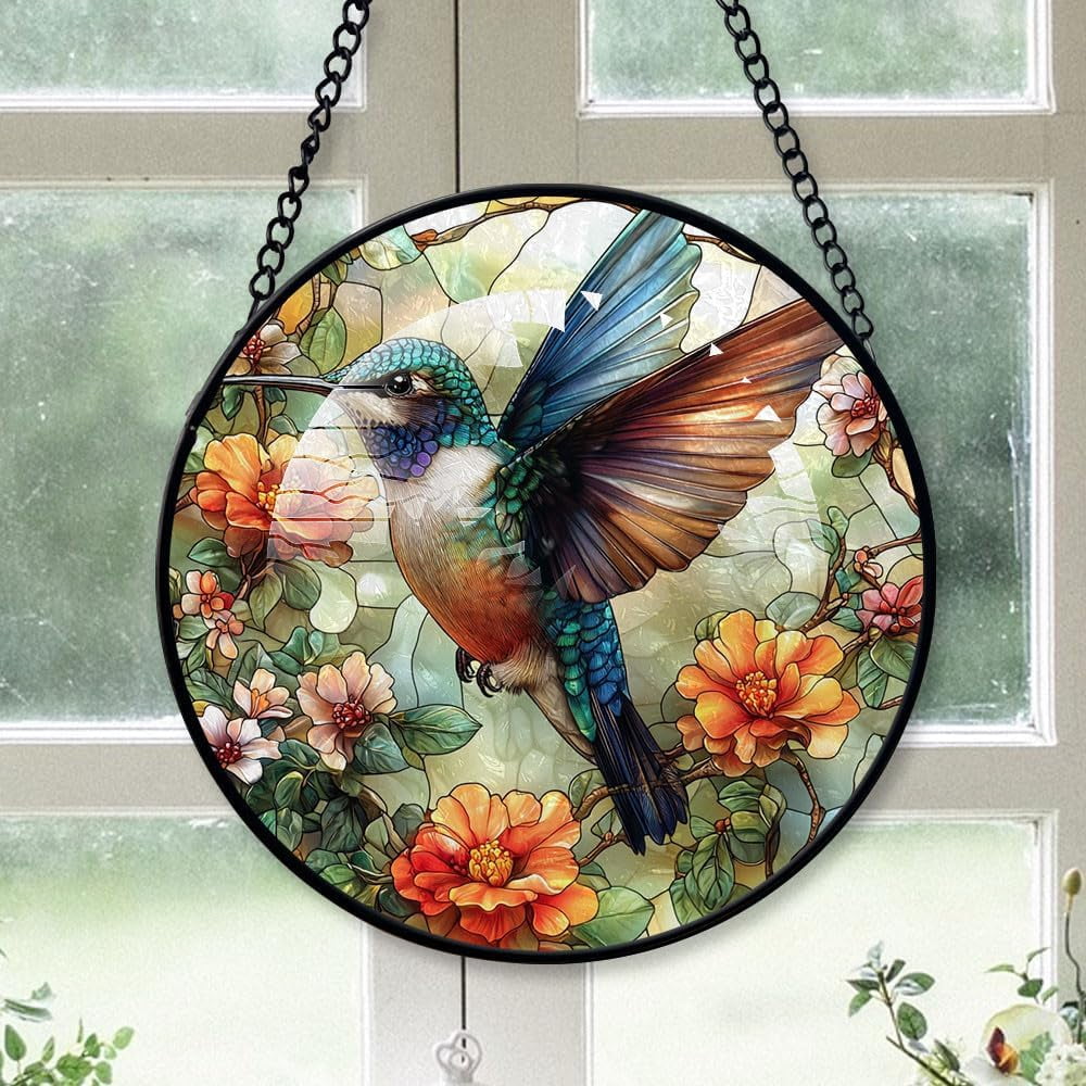 Personalized Hummingbird Suncatcher Stained Glass Suncatchers ...