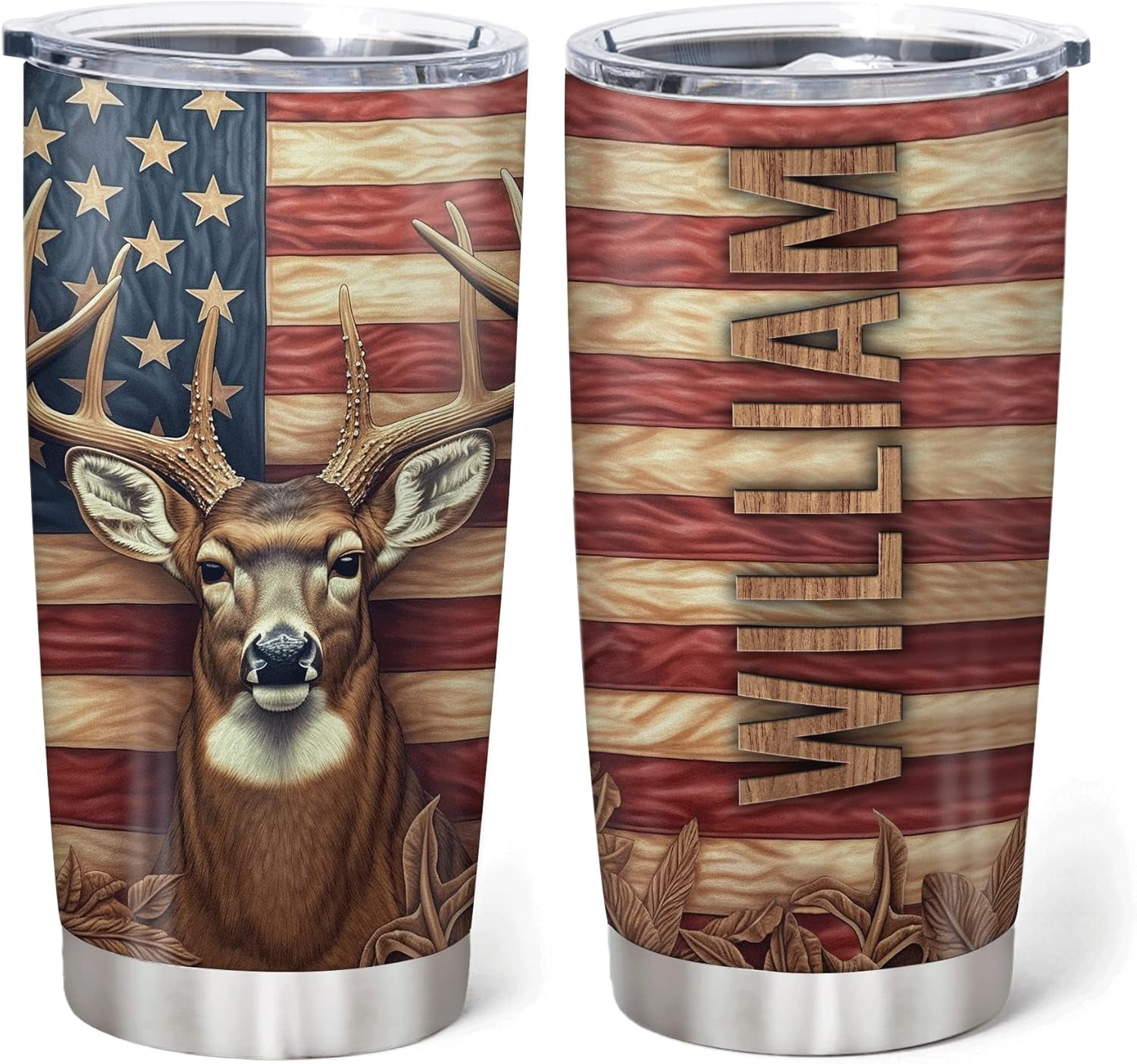 Personalized Hunting Gifts For Men - Deer Hunting Tumbler 20 Oz Travel ...
