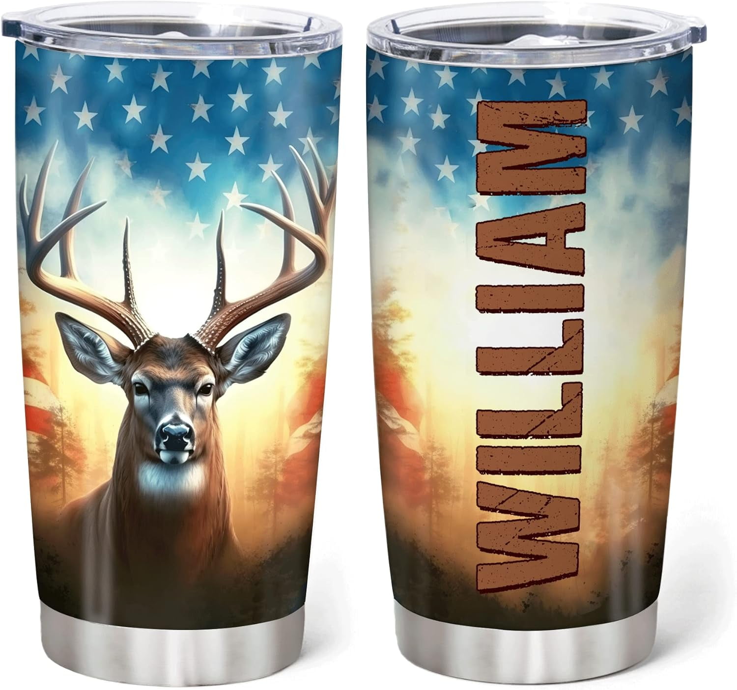 Personalized Hunting Gifts For Men - Deer Hunting Tumbler 20 Oz Travel ...
