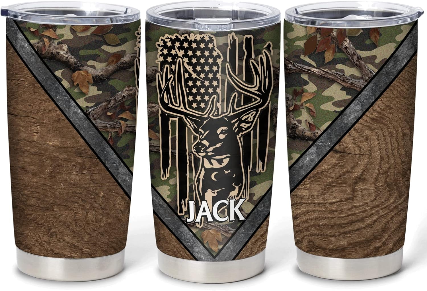 Personalized Hunting Gifts For Men - Deer Hunting Tumbler 20 Oz Travel ...