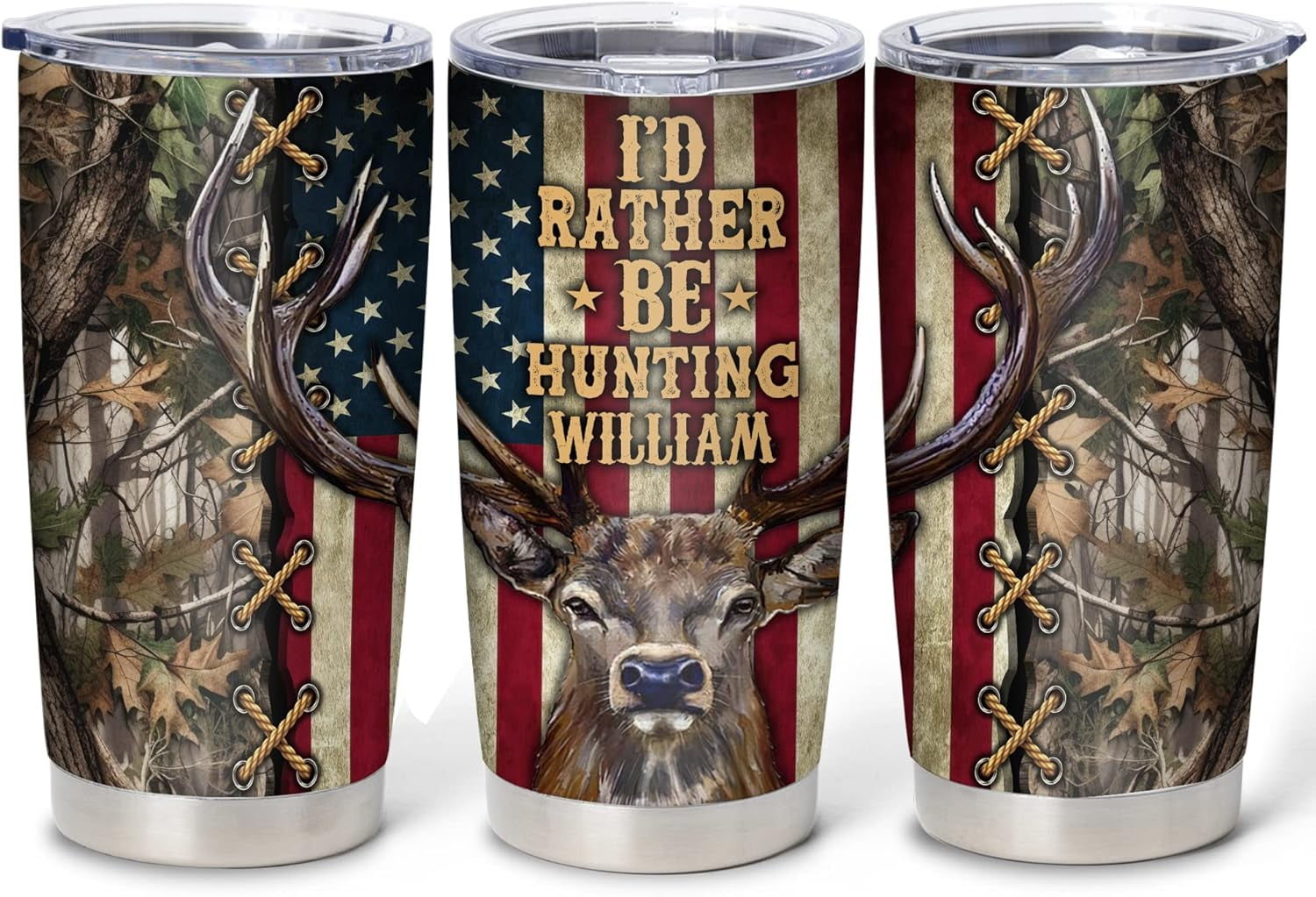 Personalized Hunting Gifts For Men - Deer Hunting Tumbler 20 Oz Travel ...