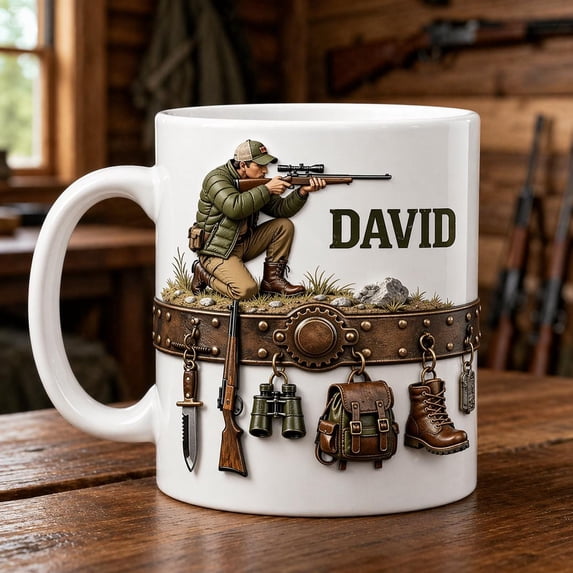Personalized Hunting Mug, Custom Hunter Gift, Hunting Lover Mug, Deer ...